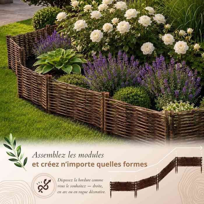 Floranica 5 pièces Clôture en osier 20 cm x 100 cm – Panneau de jardin ...