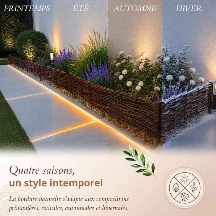 Floranica 5 pièces Clôture en osier 20 cm x 100 cm – Panneau de jardin ...