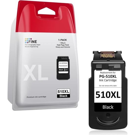 510 XL Noir Cartouche d'encre reconditionnée pour Canon 510XL PG-510 ...