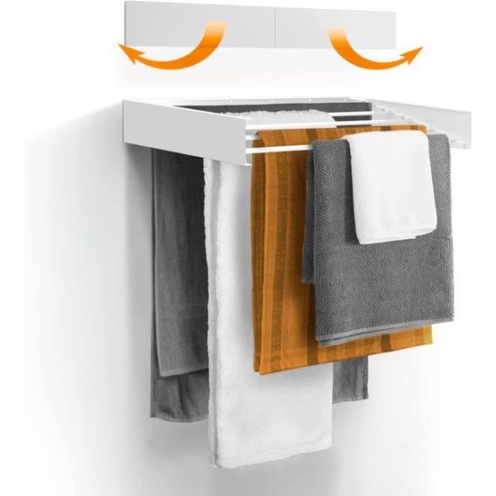 Étendoir À Linge - Montage Mural - Rétractable - Pliable Pour L'Intérieur Ou L'Extérieur - Gain ...