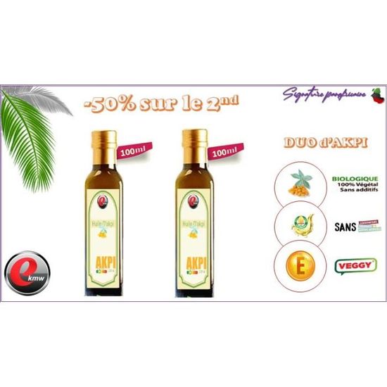 Huile d'Akpi 2x 100 ml, le second produit à -50% - Cdiscount Au quotidien
