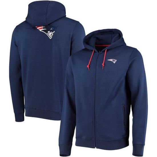 NFL New England Patriots Homme Sweat-shirt zippé à capuche marine ...