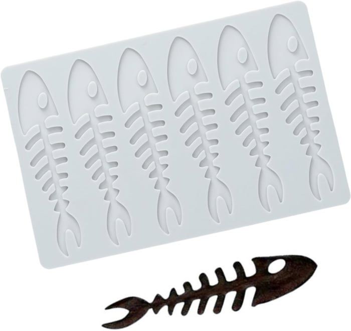 Gris Moule en silicone en forme de poisson, moule à bonbons creux en ...