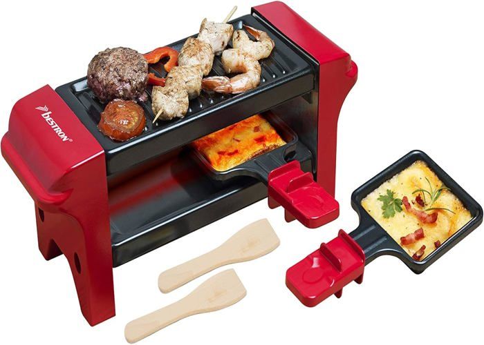 Bestron Appareil a raclette, Mini Grill pour 1 à 2 personnes, avec 2 ...