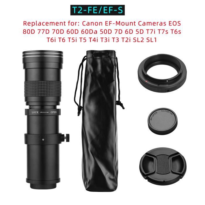 Noir-T2-EF EF-S-Caméra MF Super Téléobjectif F-8.3-16 420-800mm T ...