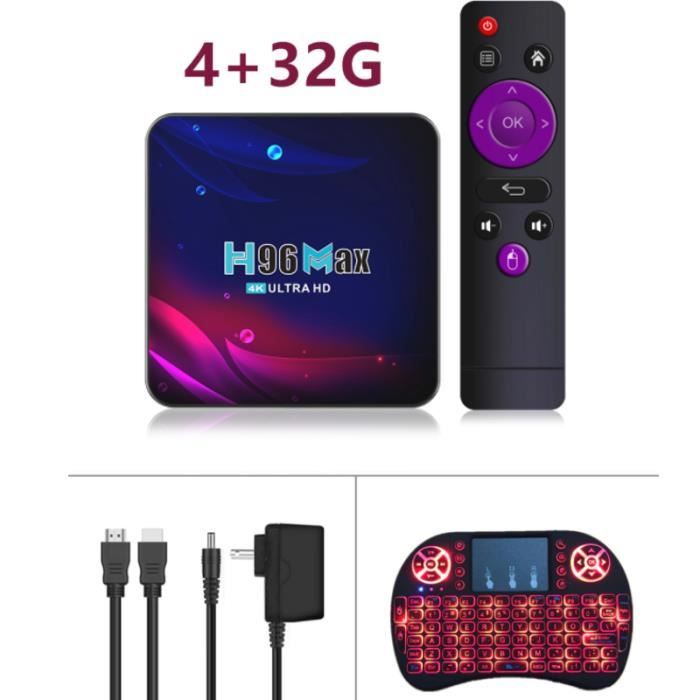 Ue Plug - 4 32G Set B - Boîtier Smart TV H96 Max, android 11.0, 6K, 3D, Wifi 2.4 go et 5.8 go ...