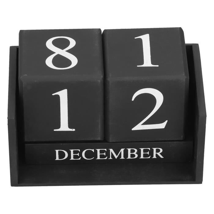 Akozon Bloquer le calendrier Blocs de bureau en bois Calenda bloc mois ...