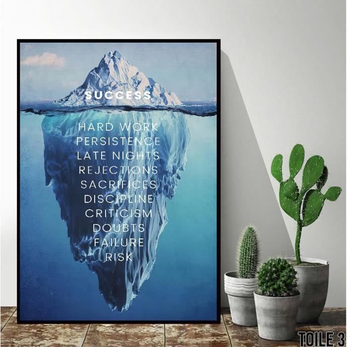 Toile Mindset Motivation Glacier - Entrepreneur - Affiche Poster ...