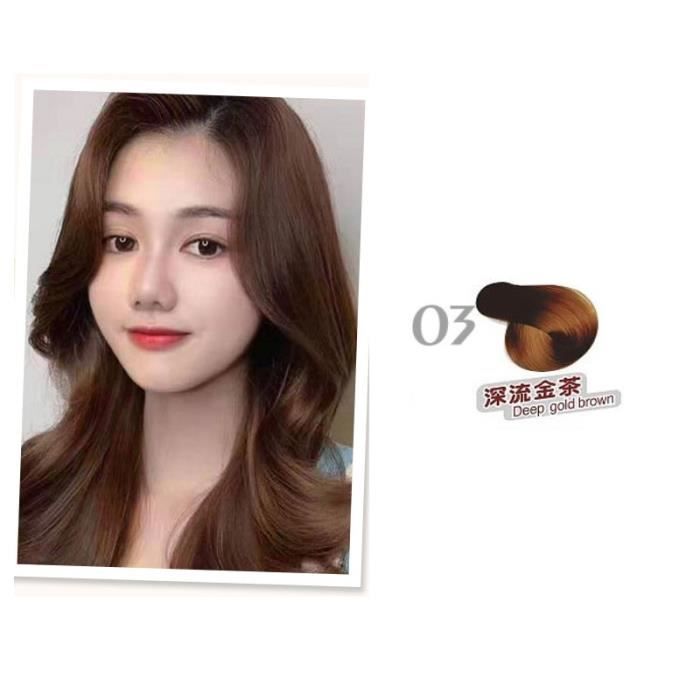 Brun doré profond- -Shampoing professionnel pour coloration des cheveux ...