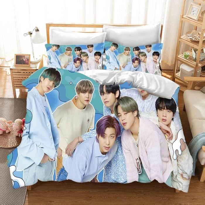 Bts Bangtan Boys Parures De Lit Avec Taies D'Oreiller, Literie 3D 100% Microfibre, Épaisse Et ...