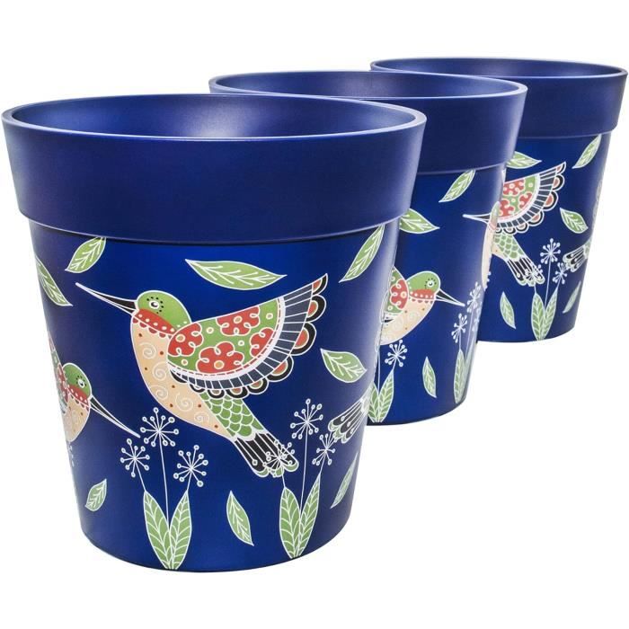22 Cm, Lot De 3, Divers Motifs, Coloris Et Tailles, Pots De Fleurs En ...