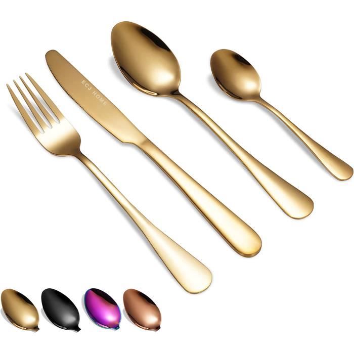 ECJ Home® Set Couverts de table | Menagere 24 pieces en Inox | Ensemble ...