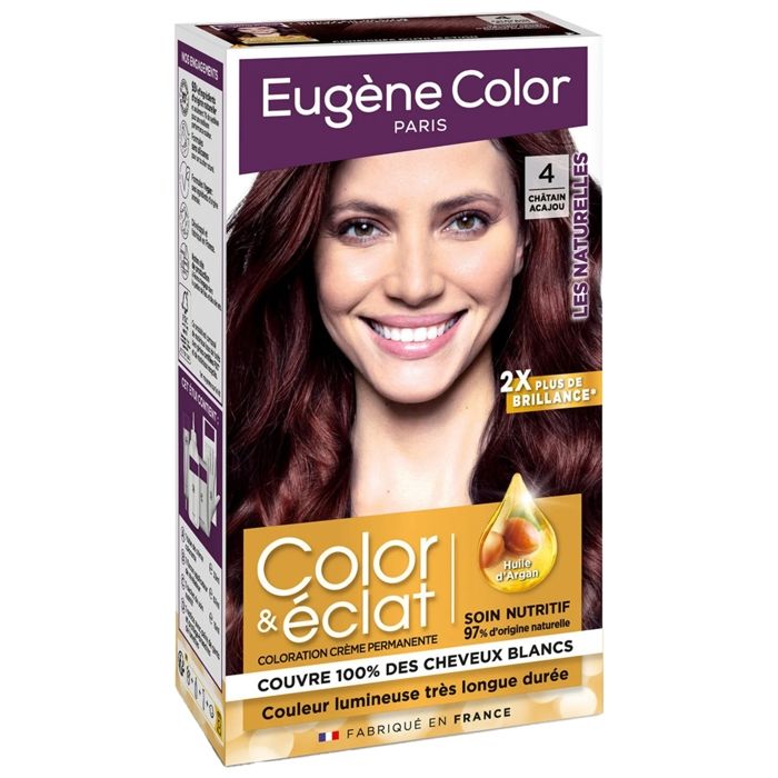 Crème Colorante Permanente - Eugène Color - n°4 Châtain Acajou ...