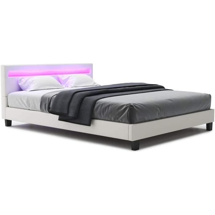 Lit Capitonné Texas LED Lit Complet, Luxusbett, Lit D'Hôtel ,Lit Double ...