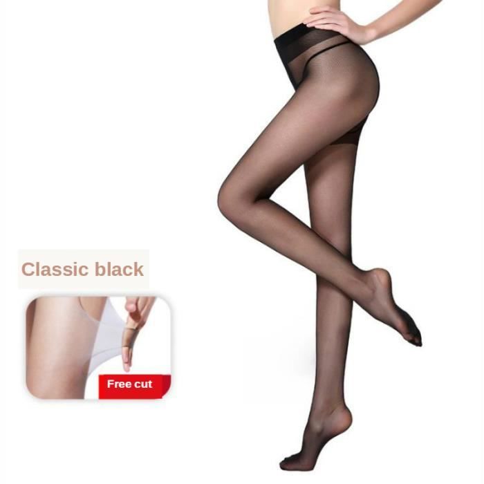 Le noir Collants minces invisibles 2D pour femmes, bas en Satin, Leggings de Fitness, Lingerie ...