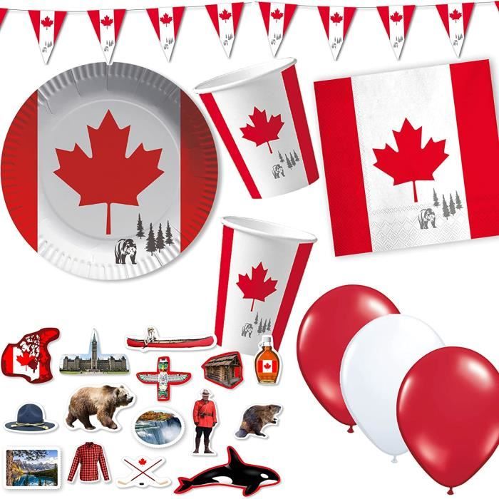 Gobelets en carton - DH-Konzept - Lot de 10 - Motif drapeau du Canada ...