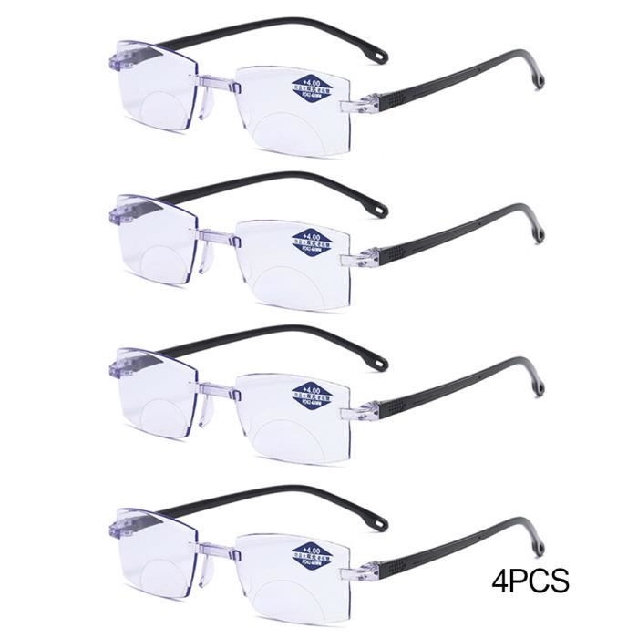 4 PIÈCES - Dioptrie +3,50 - Lunettes de lecture bifocales pour hommes ...