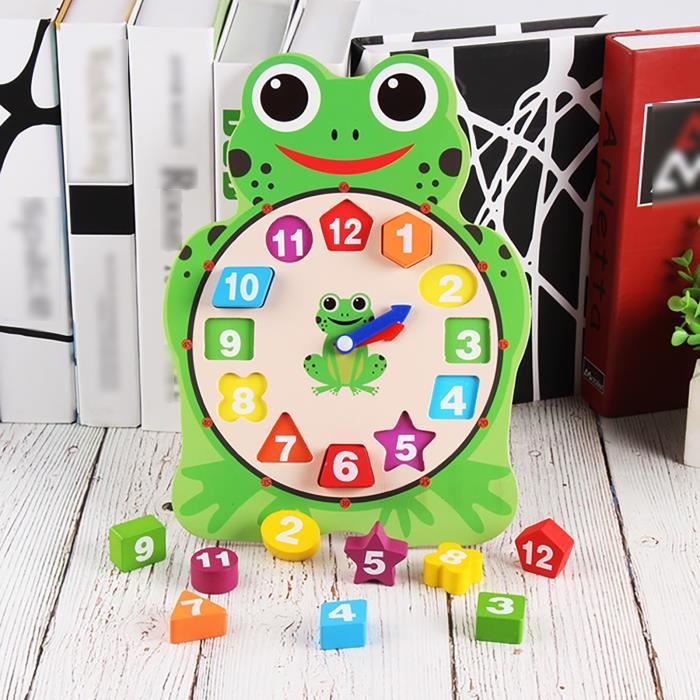 Horloge de tri de couleurs en bois Temps d'enseignement Blocs de ...