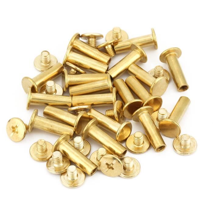 ETO- Rivet à vis 20 pièces M5 tête plate livre Album Rivets jeu de vis ...