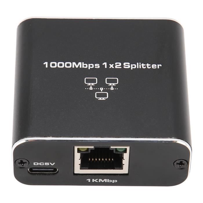 Répartiteur de câble Ethernet 1000 Mbps 1 à 2 Répartiteur Ethernet RJ45 ...