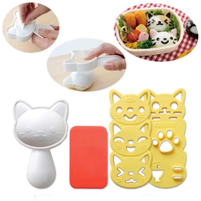 Boule de Riz Moule Sushi Tool Kit Forme de Chat Accessoire de Cuisson ...