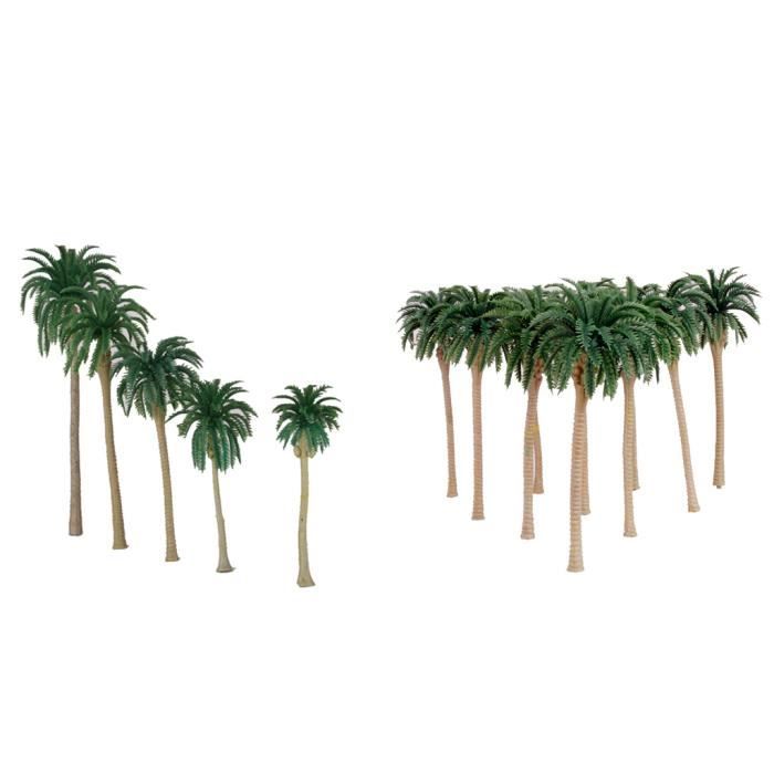 Lot de 20pcs Arbres Palmiers Cocotiers Modèles en Plastique pour Paysage Modélisme Ferroviaire ...
