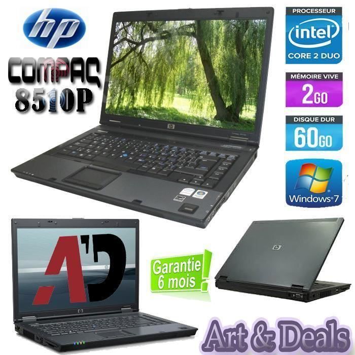 Ordinateur Portable - HP - Compaq 8510P - Core 2 Duo 1.8GHz - 2Go RAM ...