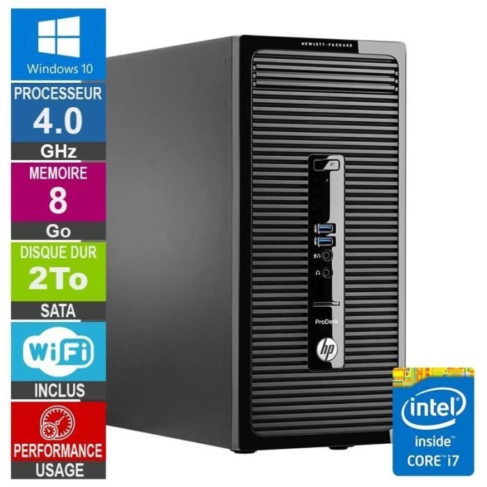 PC HP 400 G3 MT i7-6700 4GHz 8Go/2To Wifi W10 - Cdiscount Informatique
