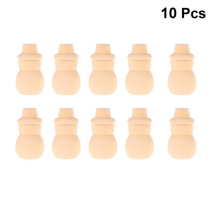 Perce en bois 10pcs Snowman Shape Blank DIY PEINTURE Figures en bois ...