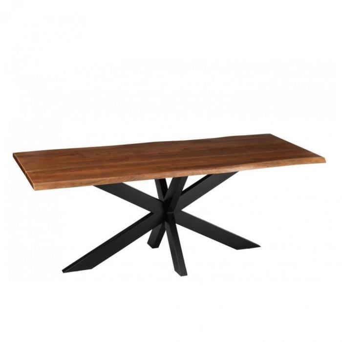 Grande Table à manger Réctangle MILENA en Acacia / Marron - Cdiscount ...