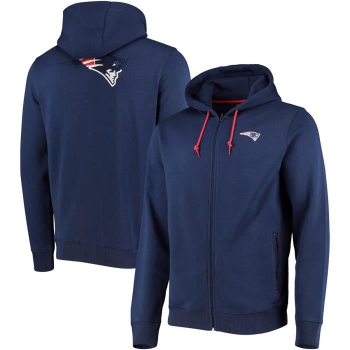 NFL New England Patriots Homme Sweat-shirt zippé à capuche marine ...