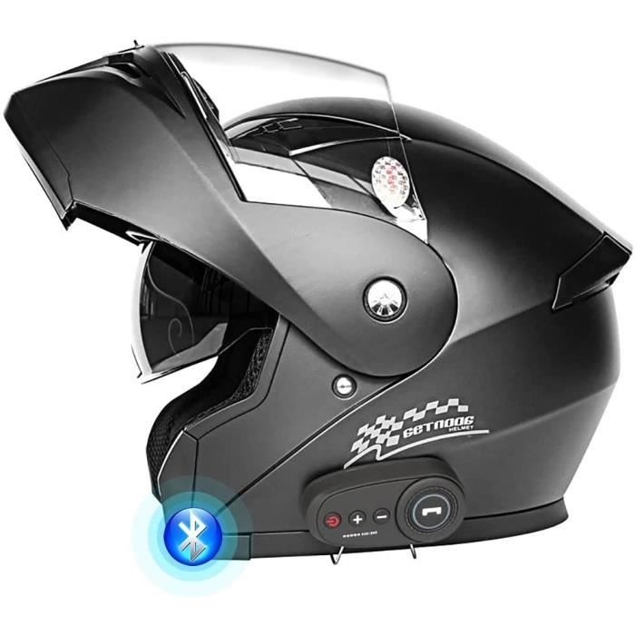 Bluetooth casque moto modulable,casque de moto intégré avec double pare ...