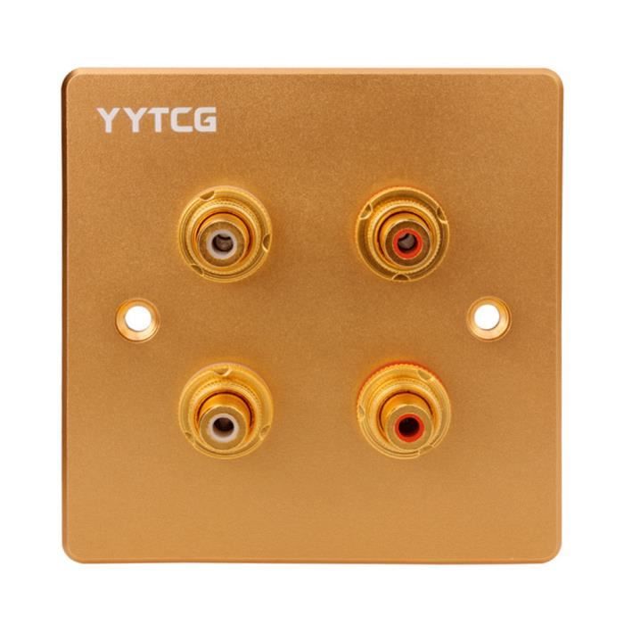 Panneau audio RCA femelle plaqué or,bricolage,plaque de borne de haut ...