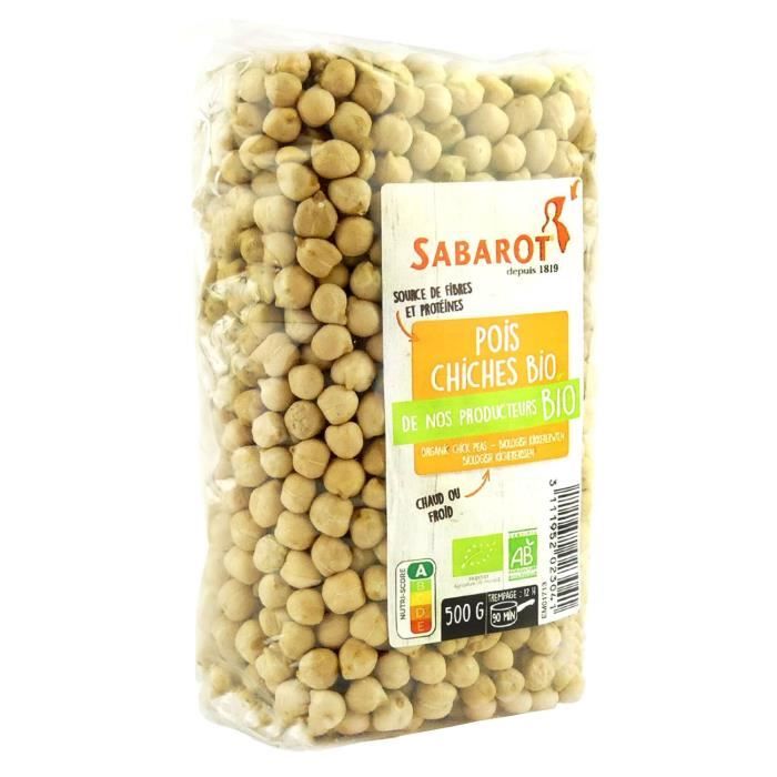 Pois chiches bio sachet de 500g Sabarot - Cdiscount Au quotidien
