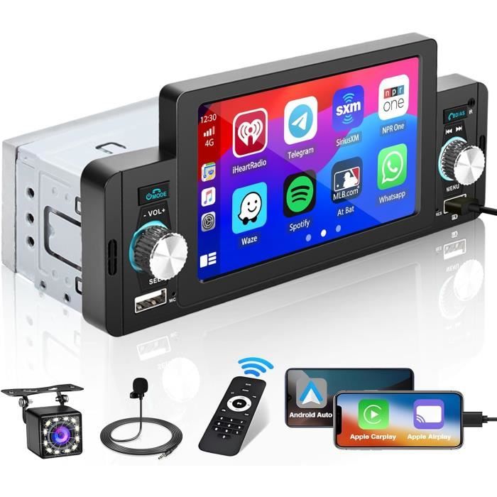 Autoradio 1 Din Carplay Android Auto Radio 5 Pouces Touchscreen ...