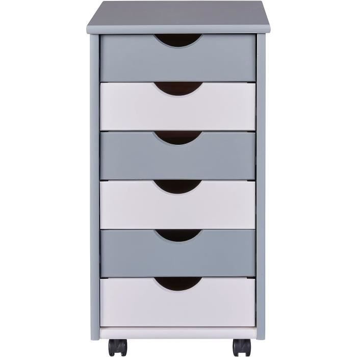 Caisson De Bureau À Roulettes Avec Tiroirs Meuble De Rangement Mobile ...