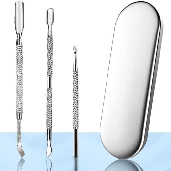 Kit Repousse Cuticule en Metal, HZYIQ Poussoir à Cuticules ...