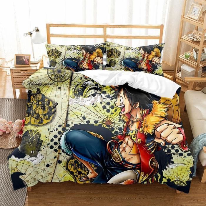 One Piece Luffy Animé 200 200cm Chopper Zoro Sanji Parure De Lit