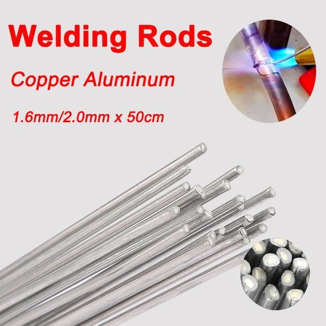 BAGUETTE TIG,2.0mm-10pcs--Tiges de soudage universelles en cuivre et aluminium, fil de soudure ...