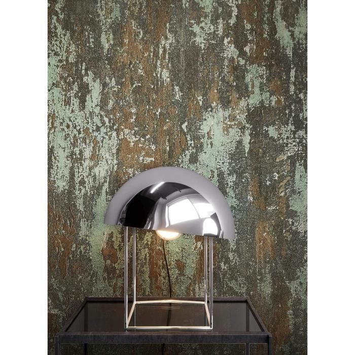 Papier Peint Intissé en Plâtre et Béton Vert Bronze Design Moderne ...