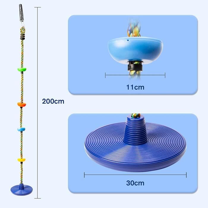 Balançoire en Corde d'escalade pour Enfants - Bleu - Plateforme et ...