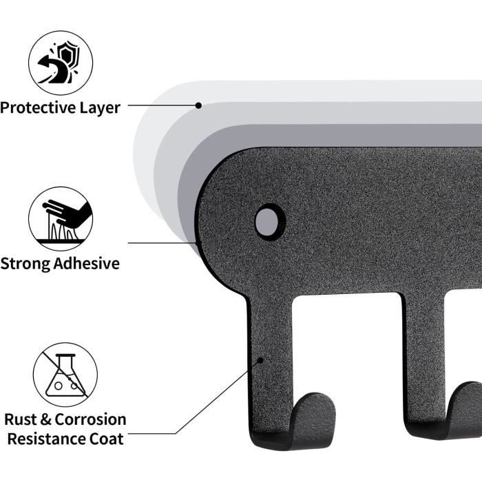 Porte Clef Mural, 2 Pièces 8 Crochets Porte Clef Clef Mural Accroche ...