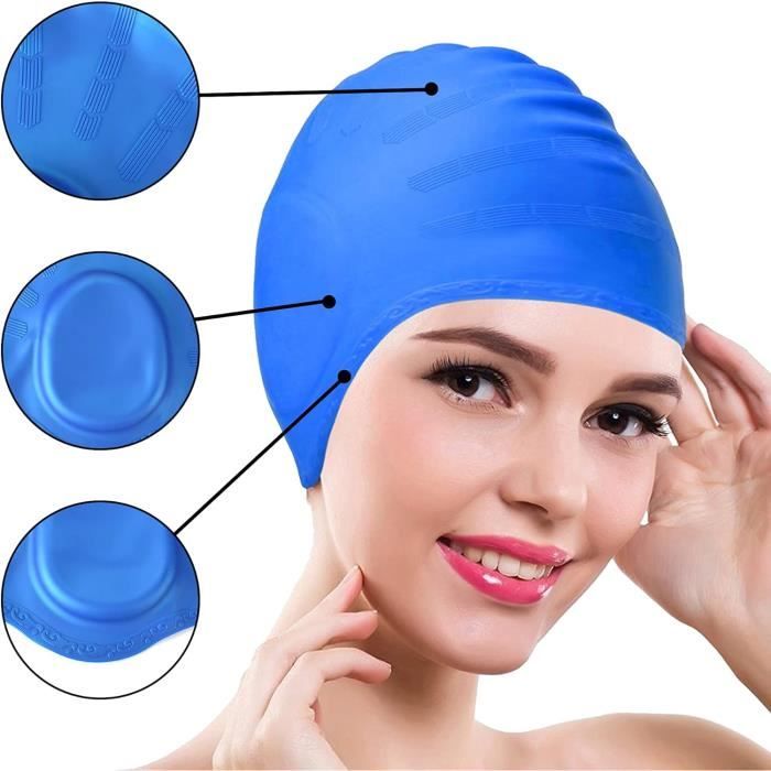 Etanche-Bonnet De Bain Silicone Impermeable, Bonnet De Piscine Pour ...
