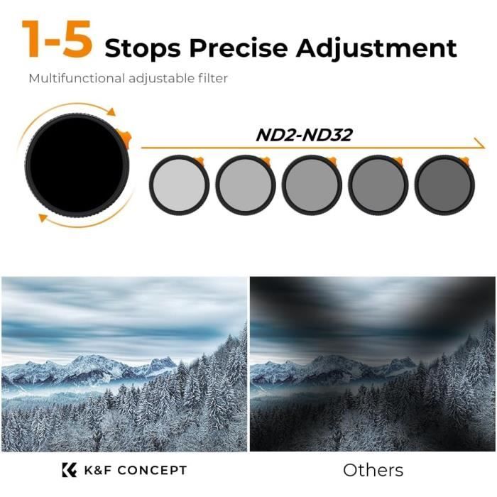 52mm Filtre Black-Mist 1-4 et Filtre ND2-32 sans Croix 2 en 1 pour ...