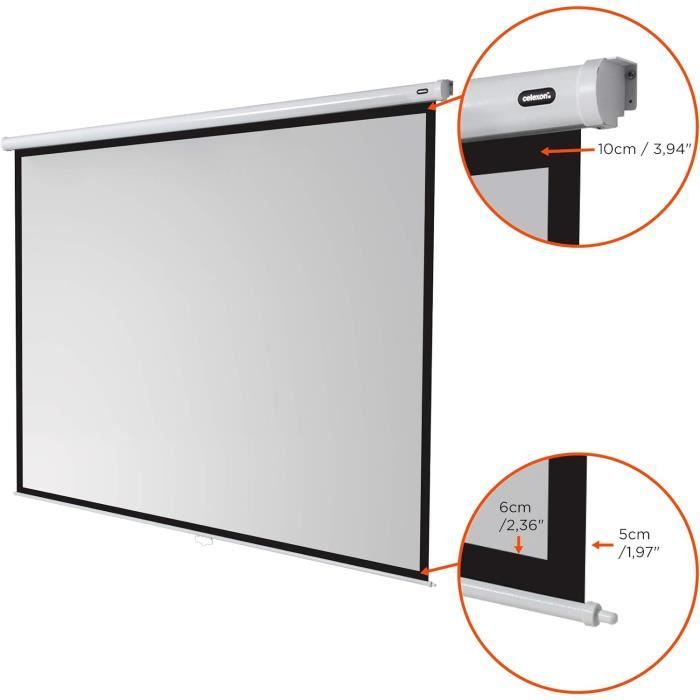 Écran de Projection Manuel - YOKULI - 280x210cm - 4:3 - Gain 1,0 ...