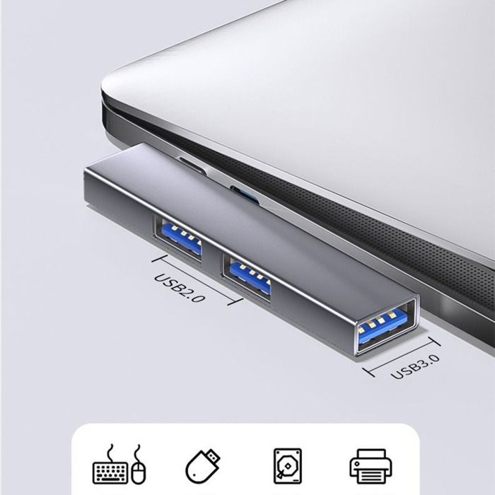 INF Adaptateur Multiport USB vers Double USB 2.0 + USB 3.0 en Aluminium ...
