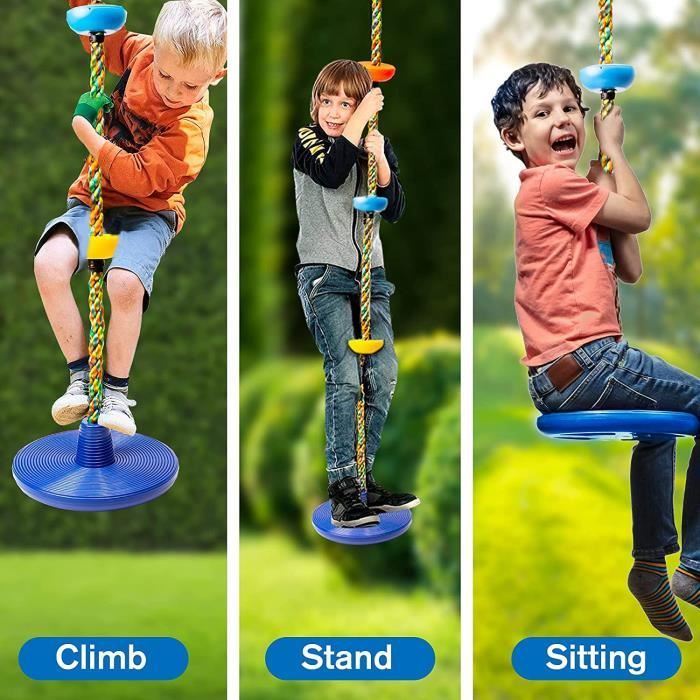 Balançoire en Corde d'escalade pour Enfants - Bleu - Plateforme et ...