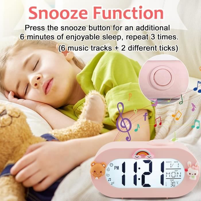 Réveil Numérique Avec Fonction Snooze 8 Sonneries 12-24 Heures,Réveil ...