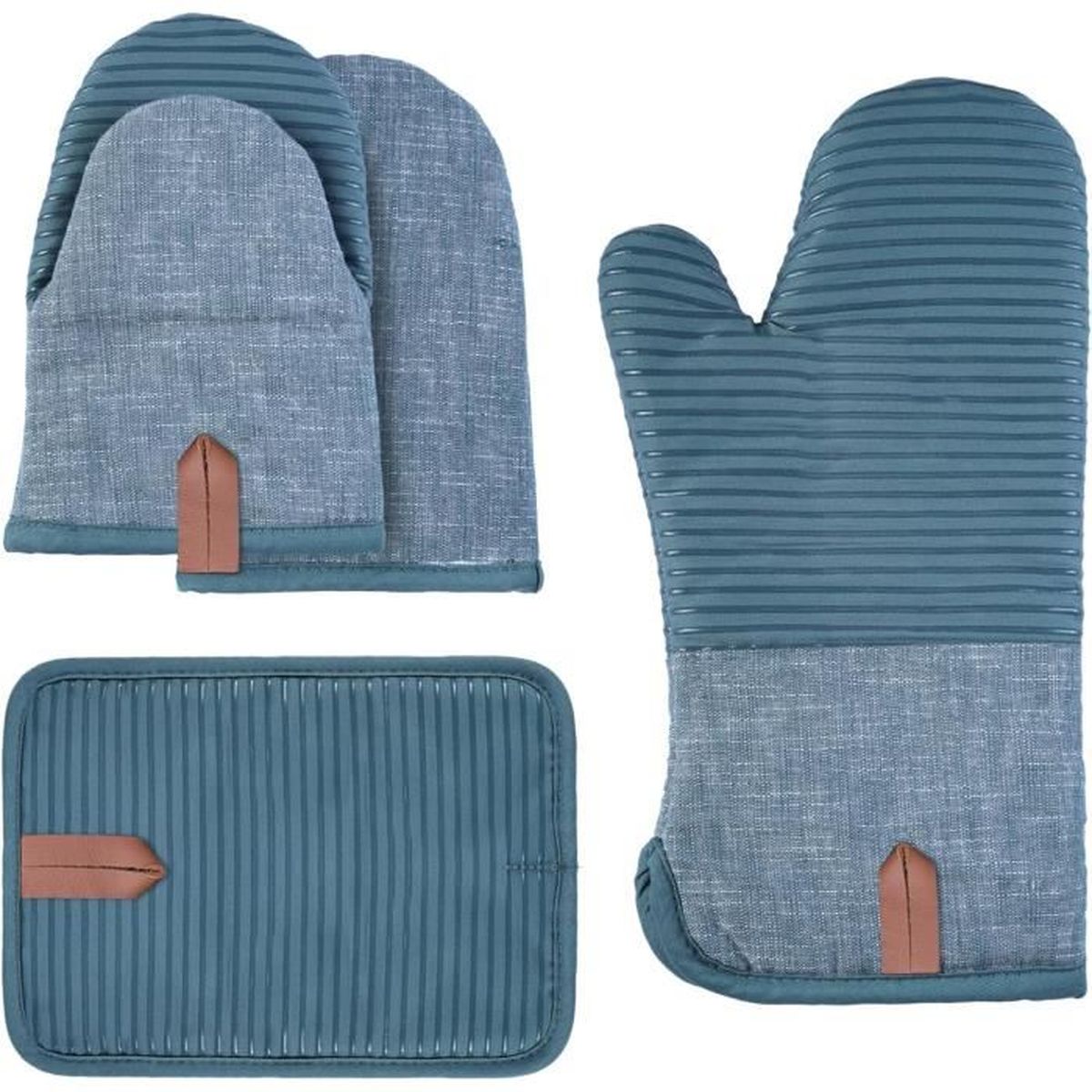 Gants de Four résistants à la Chaleur, 4 Pcs Gants de Four en Coton ... Gants de Four résistants à la Chaleur, 4 Pcs Gants de Four en Coton ...