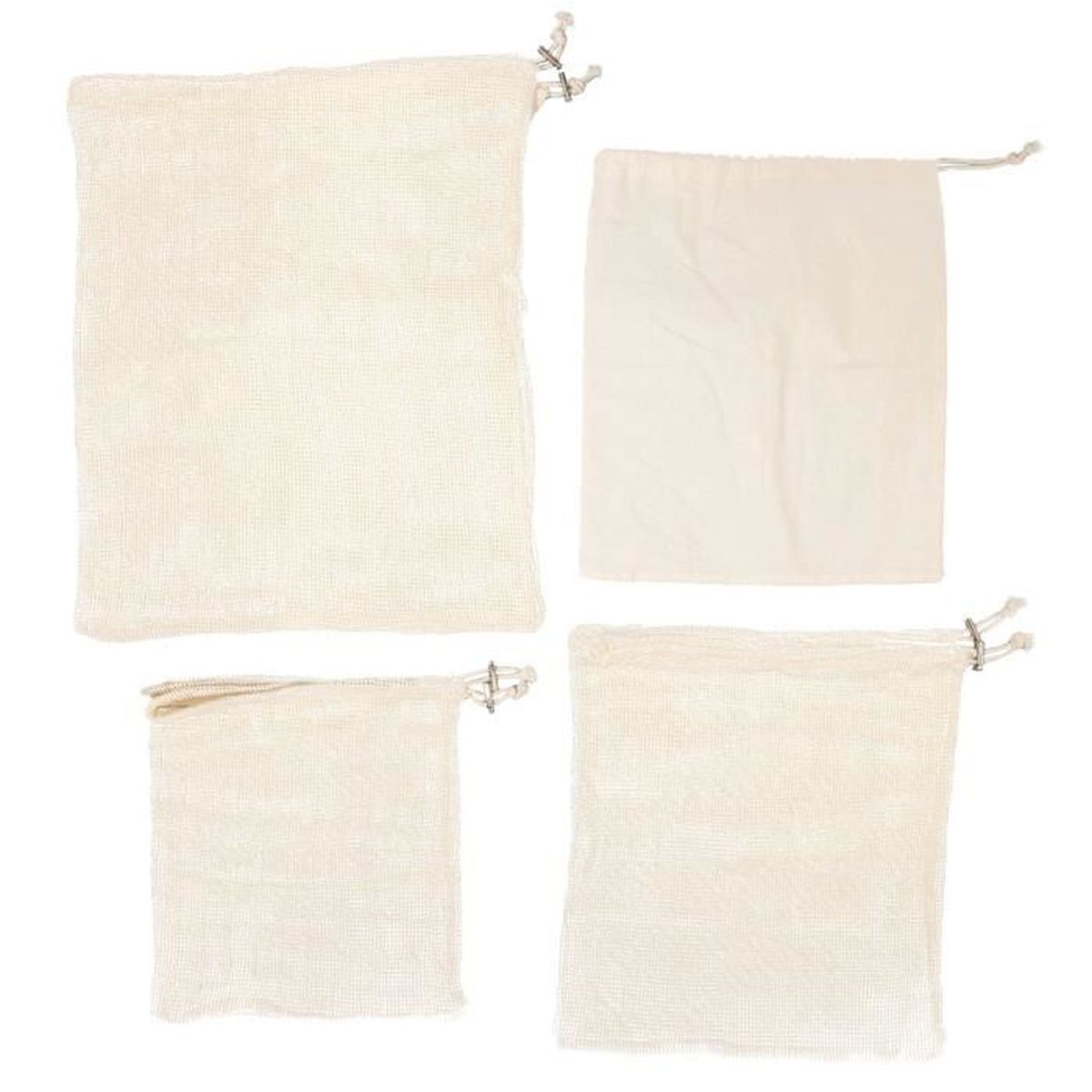 Lot 7x Sac coton reutilisable rangement stockage pochette achat course